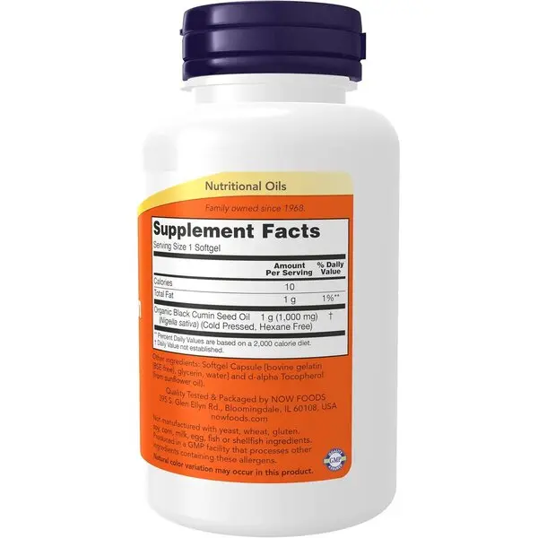 NOW FOODS Black Cumin Seed Oil 1000mg 60 Softgels