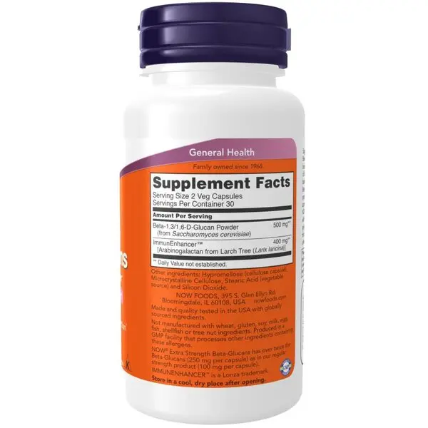 NOW FOODS Beta-glucans W/immunehancer 60 Capsules - One-color