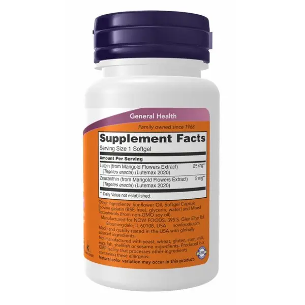 NOW FOODS Lutein & Zeaxanthin 60 Softgels - One-color