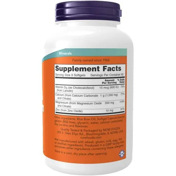 NOW FOODS Calcium & Magnesium 240 Softgels