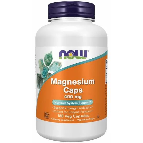 NOW FOODS Magnesium 400mg 180 Capsules - One-color