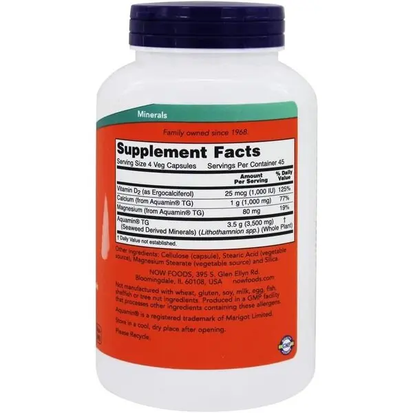 NOW FOODS Red Mineral Algae Aquamin 180 Capsules