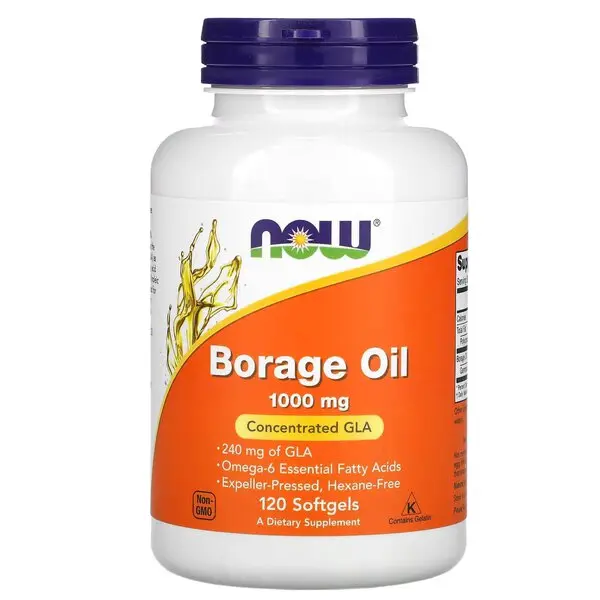 NOW FOODS Borage Oil 1000mg 120 Softgels - One-color