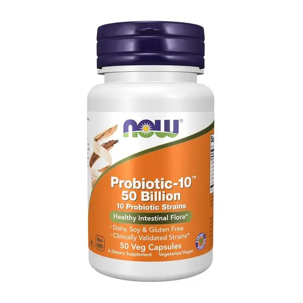 NOW FOODS Probiotic-10 50 Billion 50 Capsules - One-color