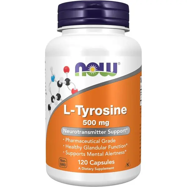 NOW FOODS L-tyrosine 500mg 120 Capsules - One-color