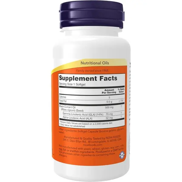 NOW FOODS Black Currant Oil 500mg 100 Softgels