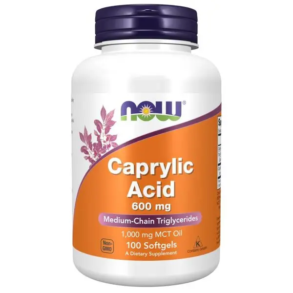 NOW FOODS Caprylic Acid 600mg 100 Softgels - One-color