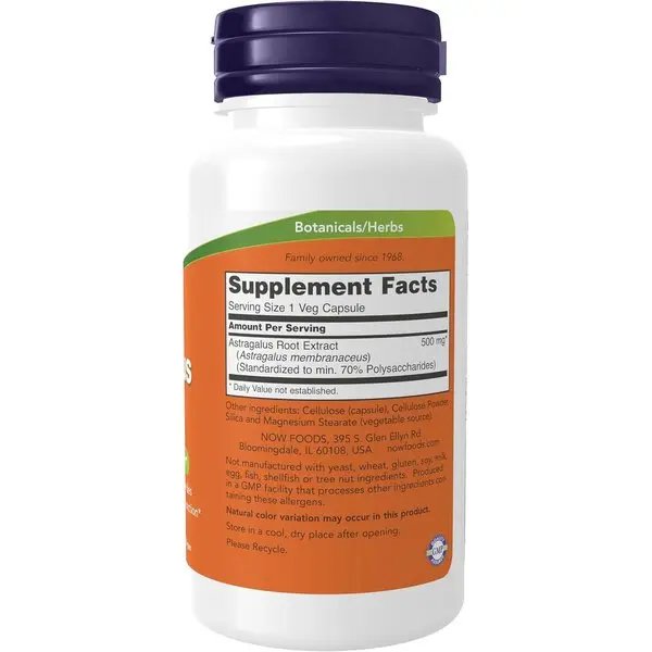 NOW FOODS Astragalus Extract 500mg 90 Capsules