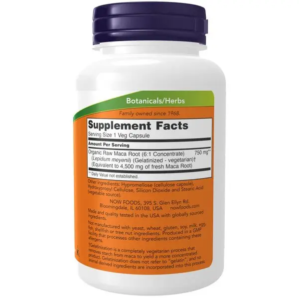 NOW FOODS Maca 750mg 90 Capsules