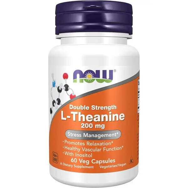 NOW FOODS L-theanine 200mg 60 Capsules - One-color