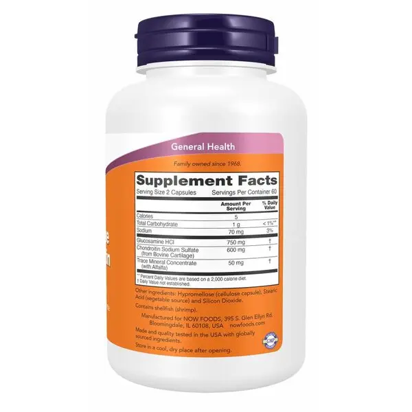 NOW FOODS Glucosamine & Chondroitin 120 Capsules - One-color
