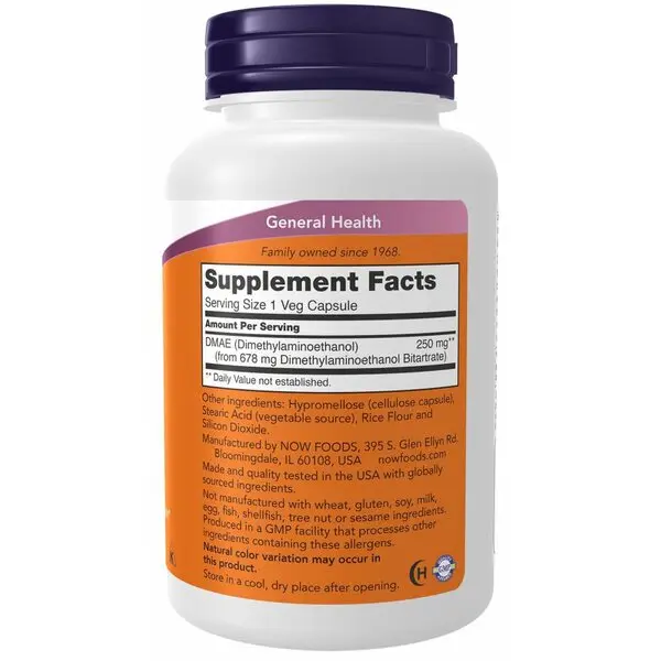NOW FOODS Dmae 250mg 100 Capsules - One-color