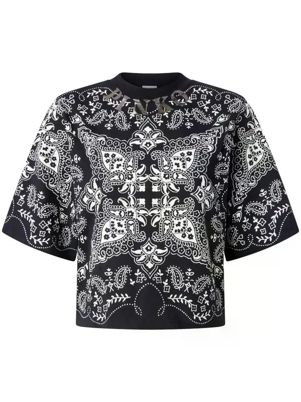 Pinko Paisley Print T-shirt - Black
