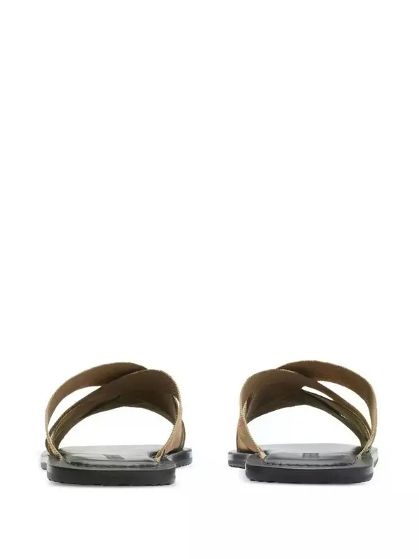 Burberry Checked Slides - Neutrals