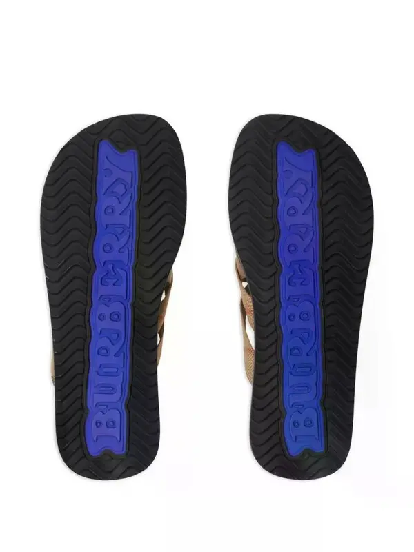 Burberry Checked Slides - Neutrals