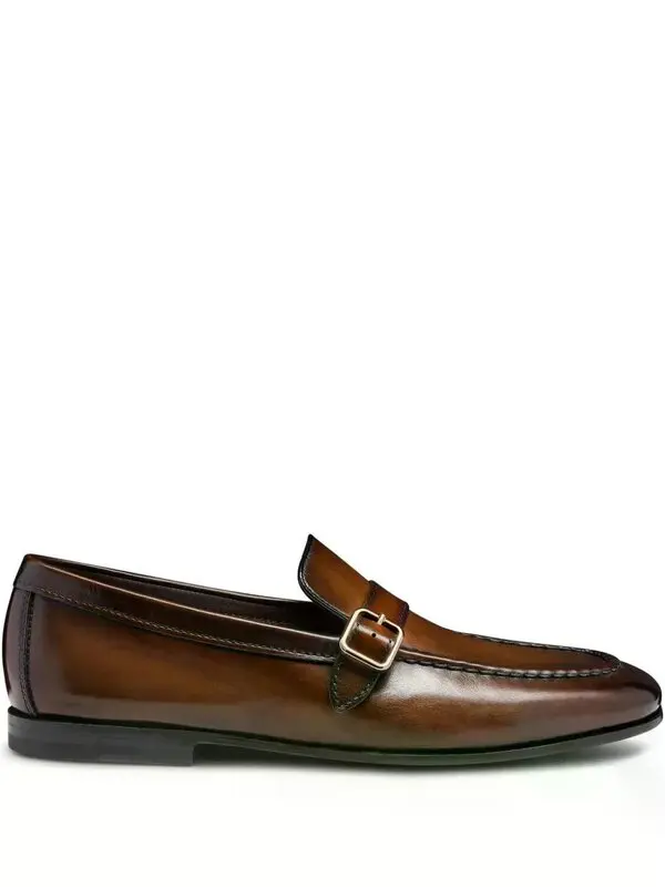 Santoni Buckled Leather Loafers