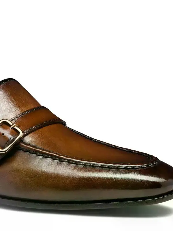 Santoni Buckled Leather Loafers