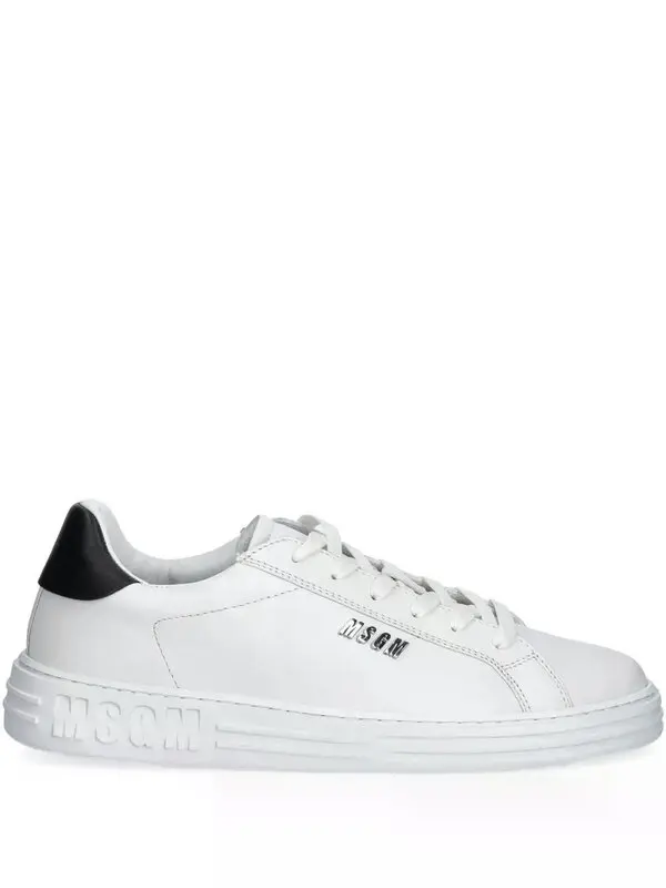 MSGM Logo-plaque Leather Sneakers