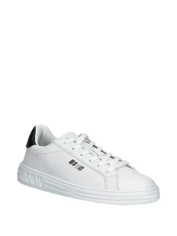 MSGM Logo-plaque Leather Sneakers
