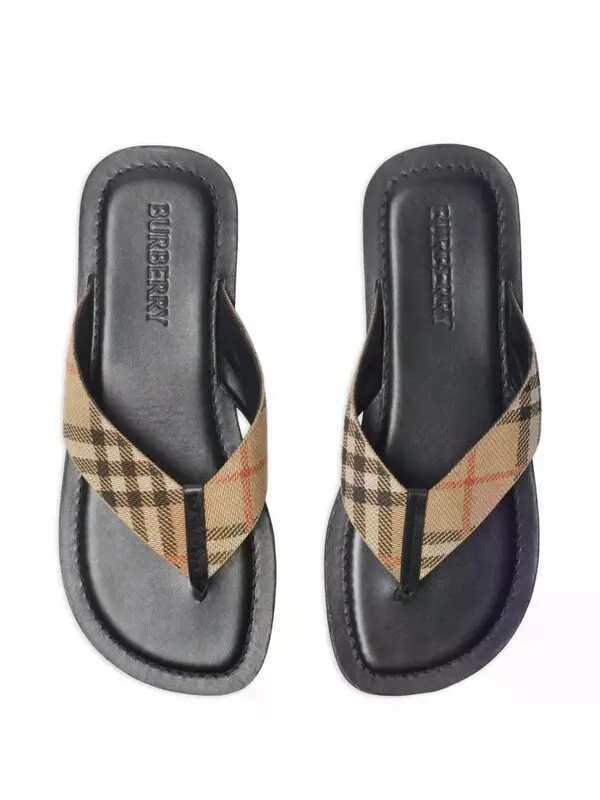 Burberry Check Pavilion Slides - Neutrals