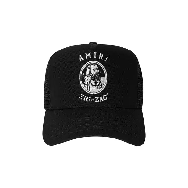 Amiri Zig Zag Trucker Hat - Black