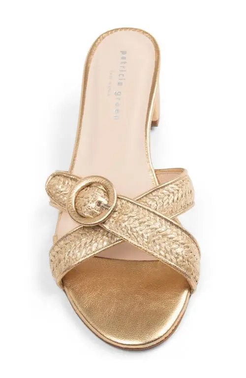 PATRICIA GREEN Geneva Raffia Slide Sandals