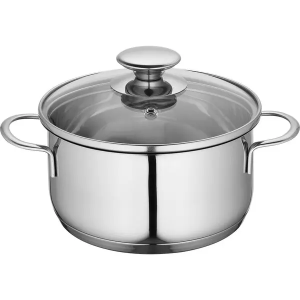 KUCHENPROFI Mini Stockpot W/ Glass Lid, 1.6 Qt - Silver