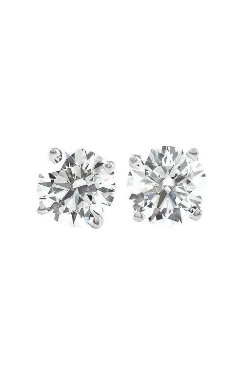 BLISS DIAMOND Certified 4 Ct Tw Round Lab Grown Diamond Stud Earrings - 14k White Gold