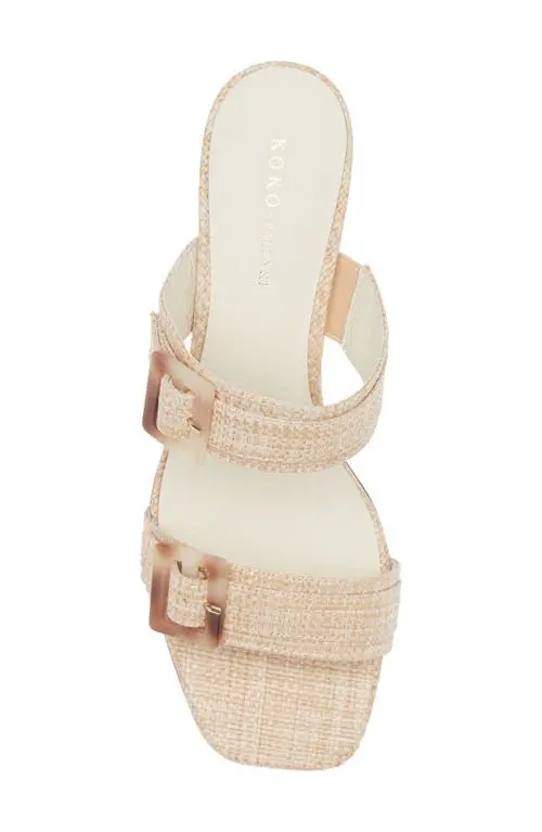 KOKO + PALENKI Raffia Slide Sandal