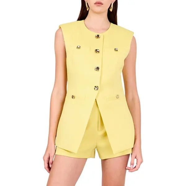 Endless Rose Longline Vest - Yellow