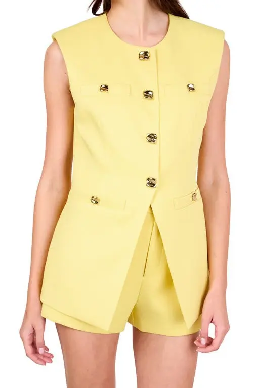 Endless Rose Longline Vest - Yellow