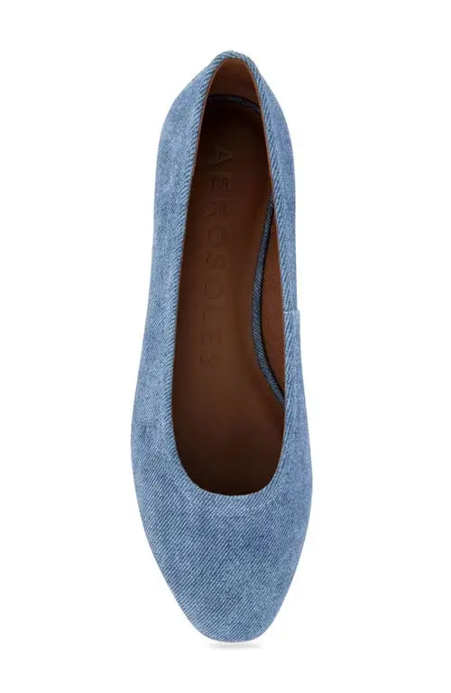 Aerosoles Amelie Ballet Flat - Blue Jean Denim Suede