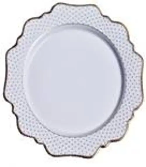ANNA WEATHERLEY Simply Anna Antique Polka B&b Plate - White/gold