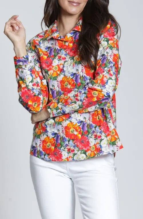 APNY Classic Floral Button-up Shirt - Orange Multi