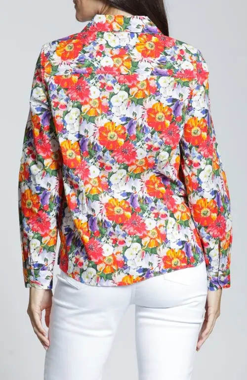 APNY Classic Floral Button-up Shirt - Orange Multi