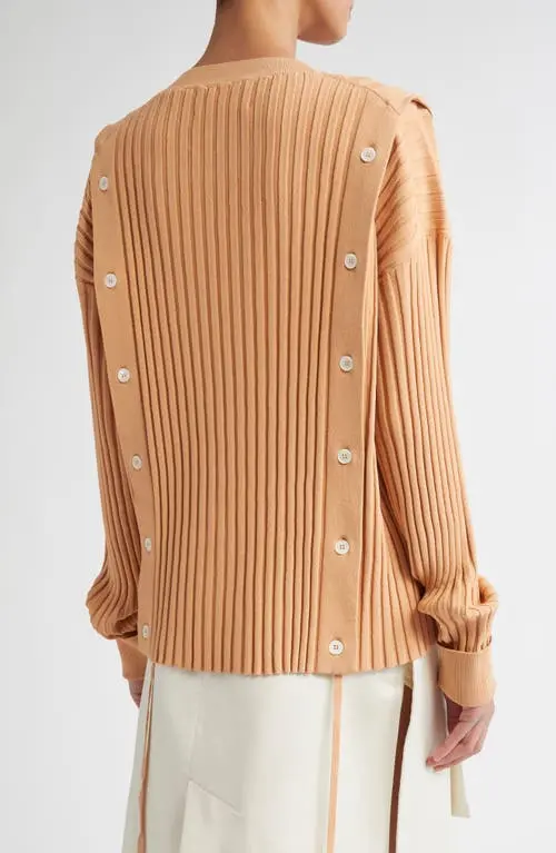 SETCHU Button Ribbed Sweater