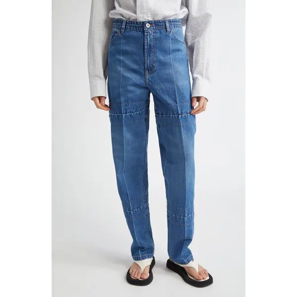 SETCHU Hook & Eye Convertible Straight Leg Jeans - Indigo Wash