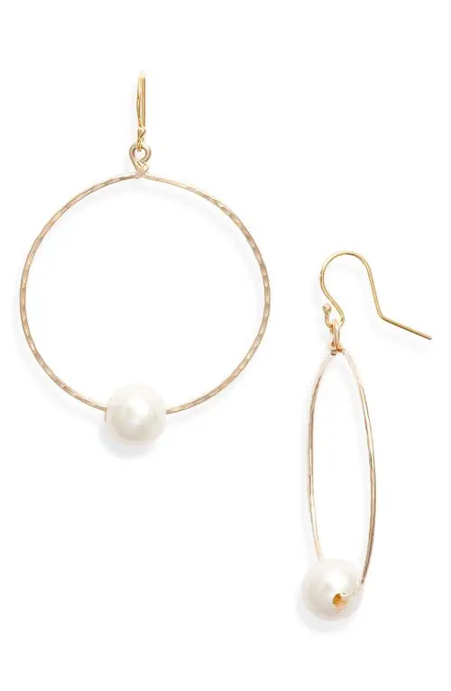 KIARA BY KI-ELE Ki-ele Alii Large Freshwater Pearl Hoop Earrings - Gold