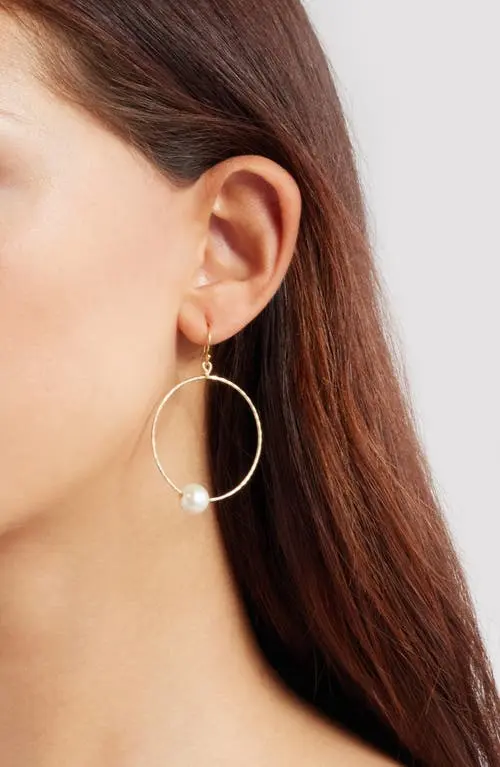 KIARA BY KI-ELE Ki-ele Alii Large Freshwater Pearl Hoop Earrings