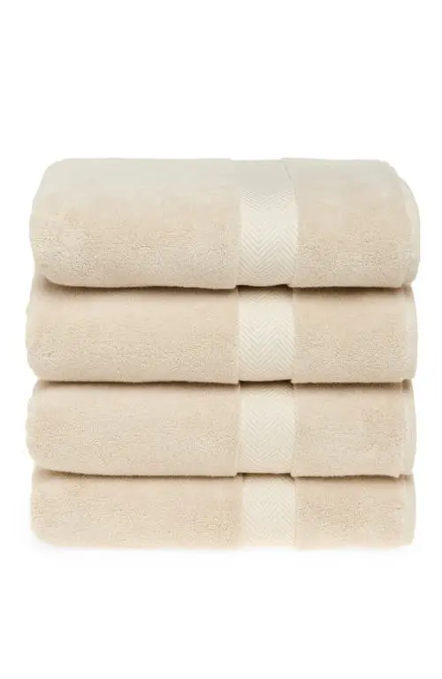 Nordstrom Organic Hydrocotton Set Of 4 Bath Towels $140 Value - Beige Oatmeal