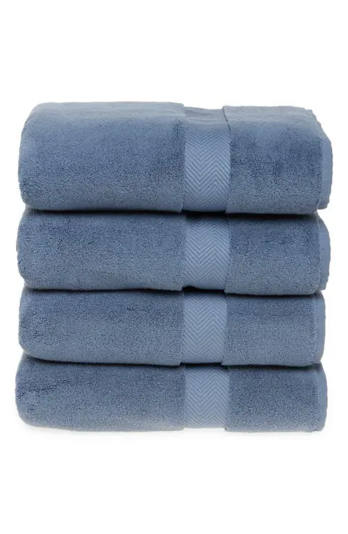 Nordstrom Organic Hydrocotton Set Of 4 Bath Towels $140 Value - Blue Chip