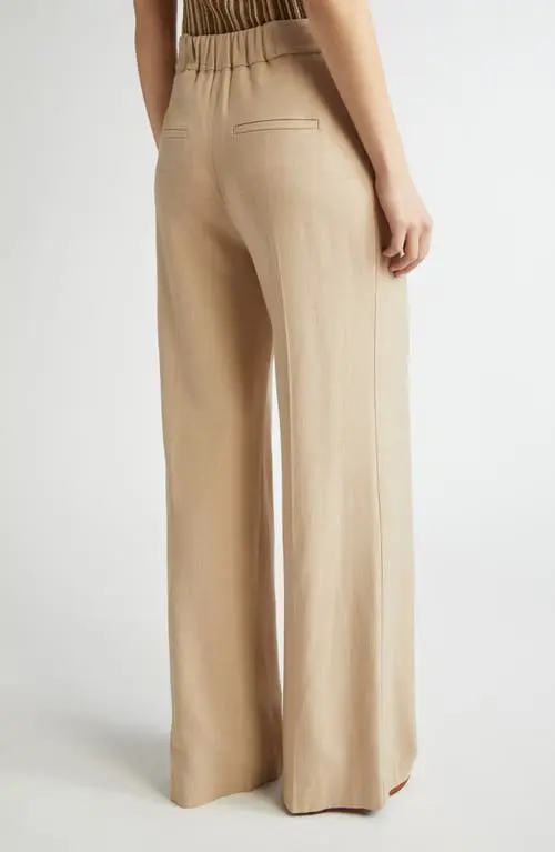 Veronica Beard Marbeau Wide-leg Pants - Stone Khaki