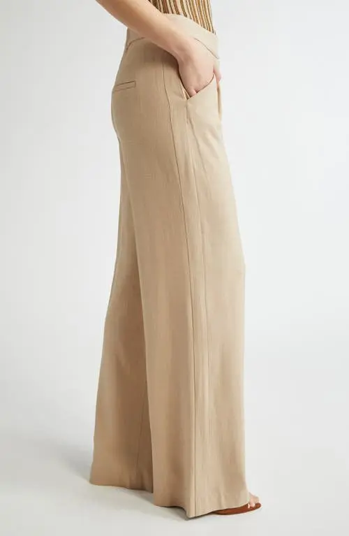 Veronica Beard Marbeau Wide-leg Pants - Stone Khaki