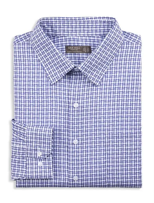 OAK HILL PREMIUM BY DXL Big & Tall Textured Link Dress Shirt