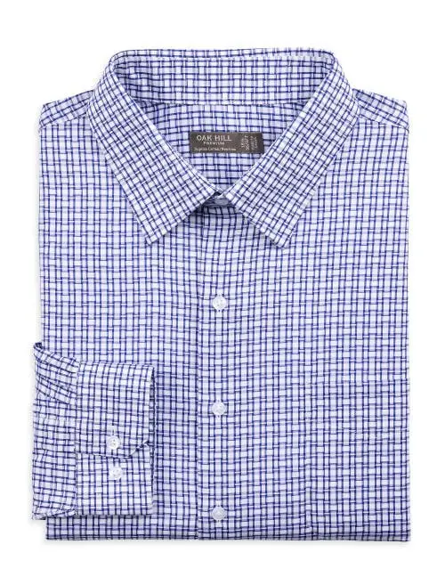 OAK HILL PREMIUM BY DXL Big & Tall Textured Link Dress Shirt