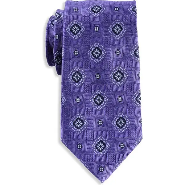 OAK HILL PREMIUM BY DXL Medallion Silk Neck Tie - Blue