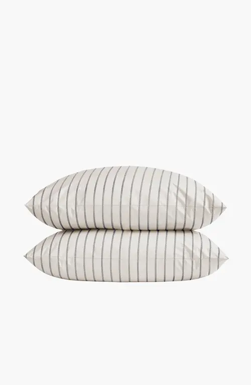 ITALIC Luxe Australian Sateen Pillowcase Set - Black Mini Stripes