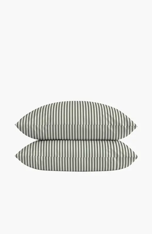 ITALIC Luxe Australian Sateen Pillowcase Set - Ecru & Sage
