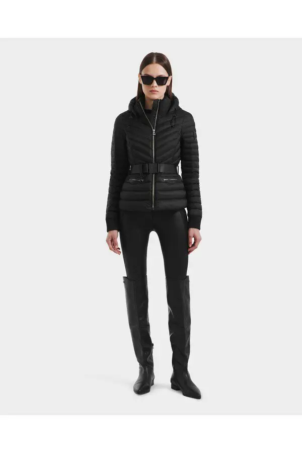 Rudsak Lightweight Down Jacket With Removable Belt - Black