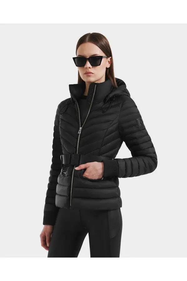 Rudsak Lightweight Down Jacket With Removable Belt - Black